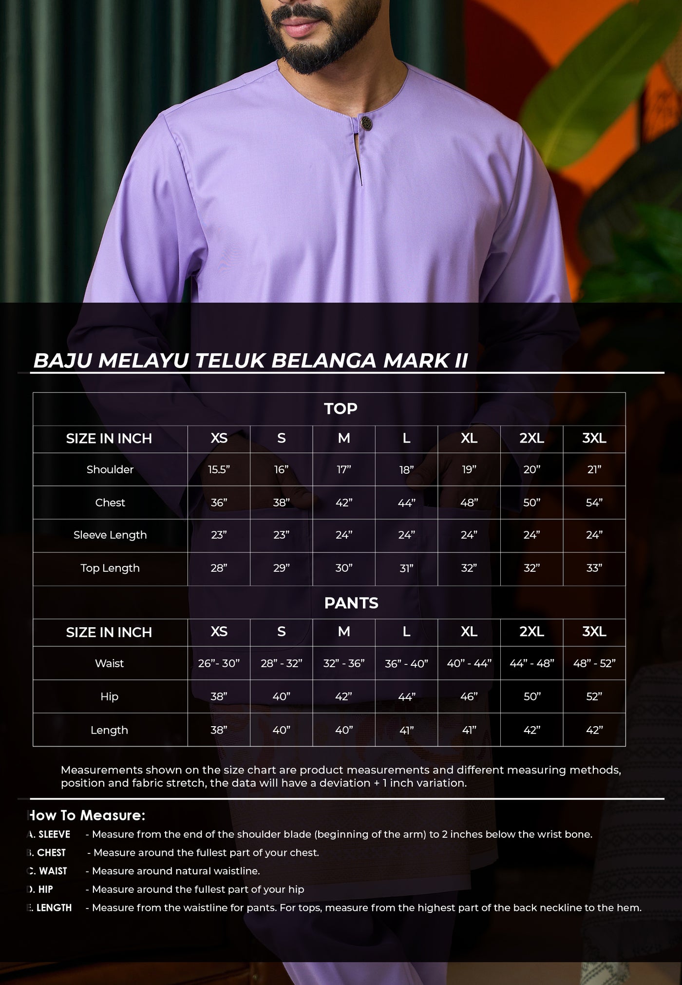 Baju Melayu Teluk Belanga Mark II - Black (Men)
