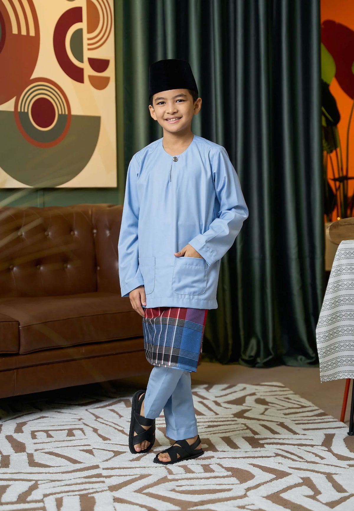 Baju Melayu Teluk Belanga Mark II - Baby Blue (Kids)